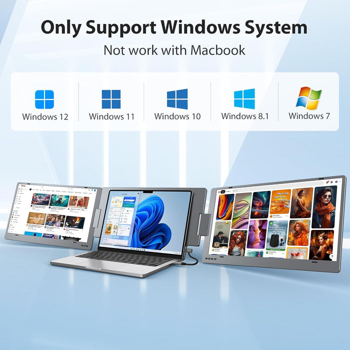 KYY 15.6" Triple Portable Monitor X90E | Windows USB-C Screen Extender