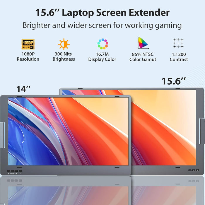 KYY 15.6" Triple Portable Monitor X90E | Windows USB-C Screen Extender