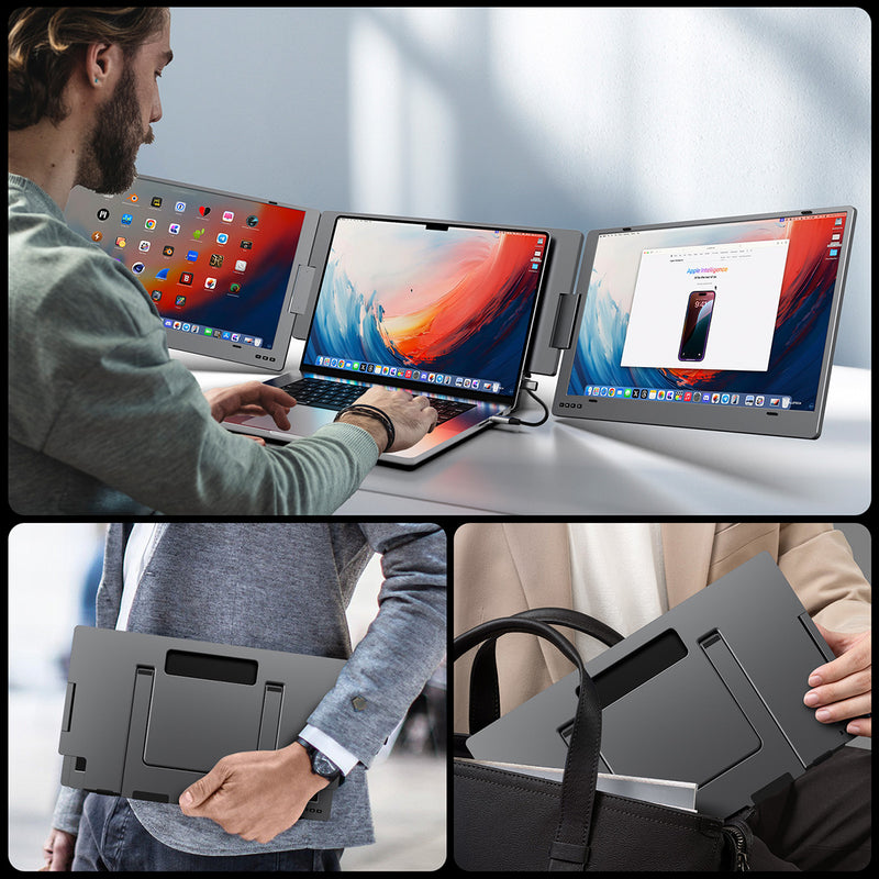 KYY 15.6” Triple Portable Monitor X90D | One-Cable Aluminum Screen Extender