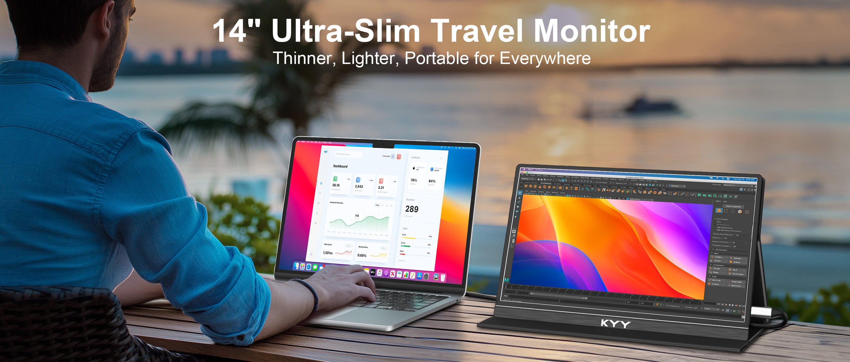 KYY | Portable Monitors for Laptop, 4K & Triple Monitor